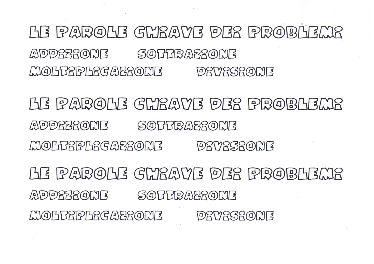 Problemi: le parole-chiave ( matematica classi terza e quarta ...